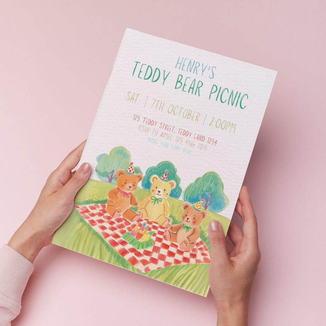 Teddy Bear Picnic Invitation Template Birthday Children s Kids Teddy Bear Picnic Invitation Template Birthday Children s Kids