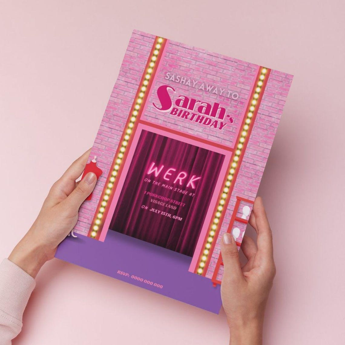 Werk Room Invitation - Ru Paul - Drag Race - Custom and Editable for ...