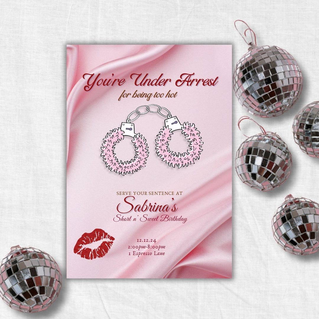 Custom Invitation Sabrina, Short N' Sweet, Carpenter, Please, Under ...