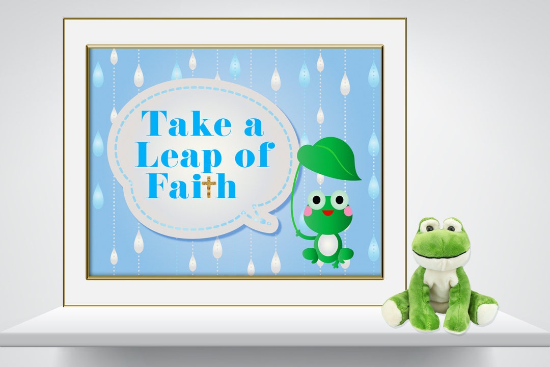 Take a Leap of Faith, Frog Christian Art, Cute Frog,, Digital Art ...