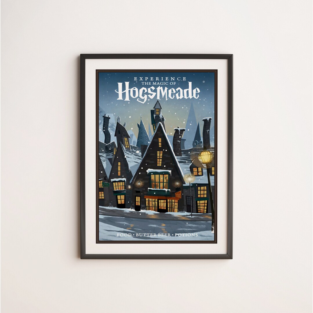 Hogsmeade Poster A Winters Day in the Enchanted Village Harry Potter ...