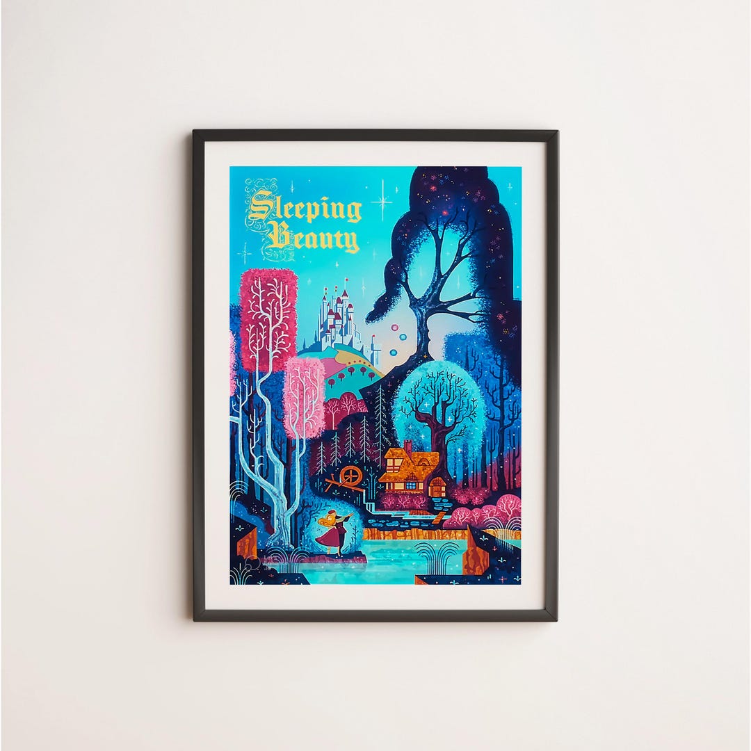Sleeping Beauty Fairy Tale Digital Poster Enchanting Sleeping Beauty ...