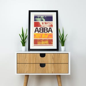 ABBA Band Poster, ABBA Printable Art, Disco Music Decor, Vintage Pop ...