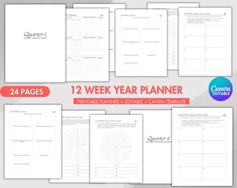12 Week Year Digital Planner - Etsy
