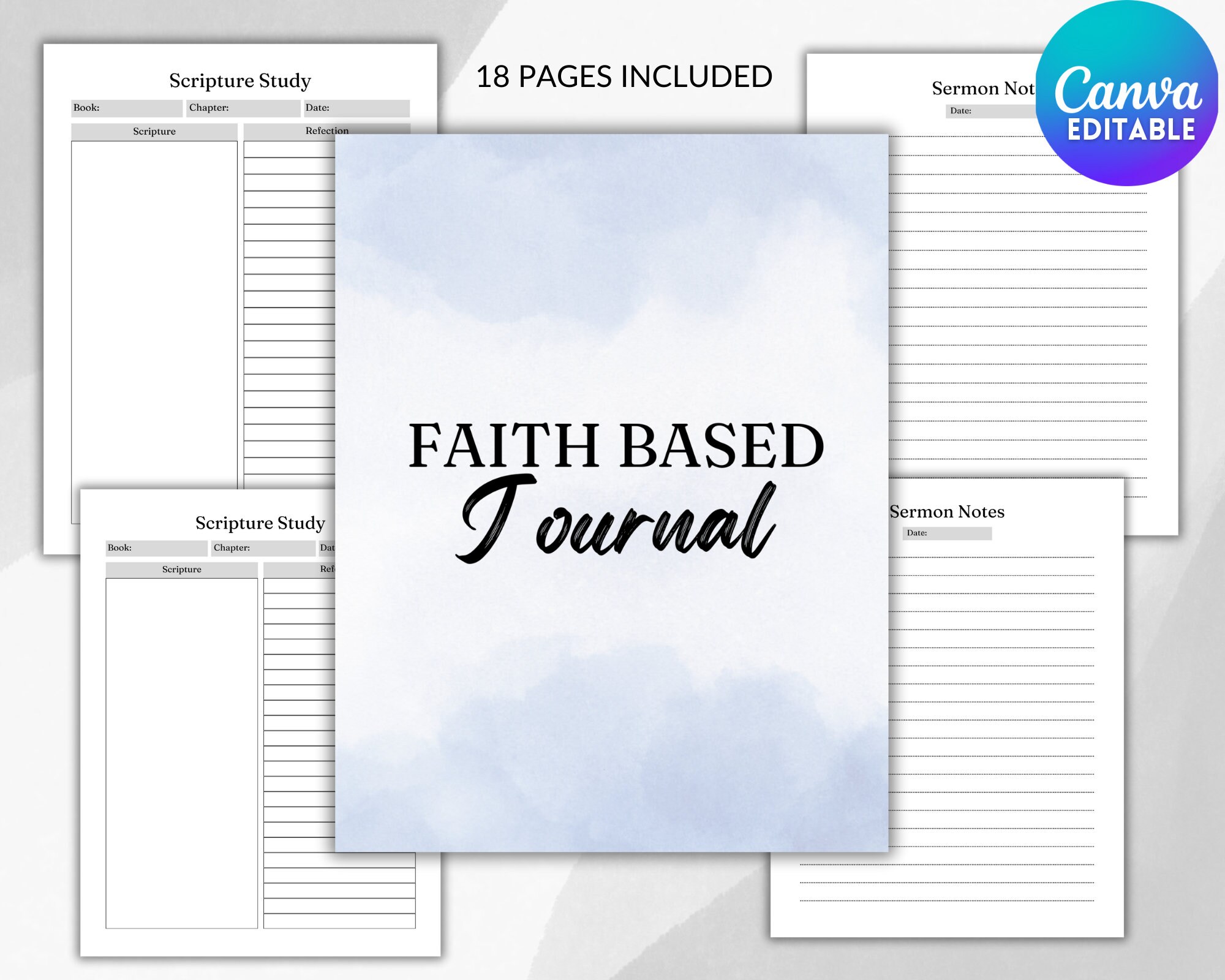 Printable Faith Based Journal, Prayer Journal Digital, Planner Template ...