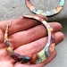 Copper Hoop Earrings / Rainbow Hoops / Hammered / Thick / Blade Hoops ...