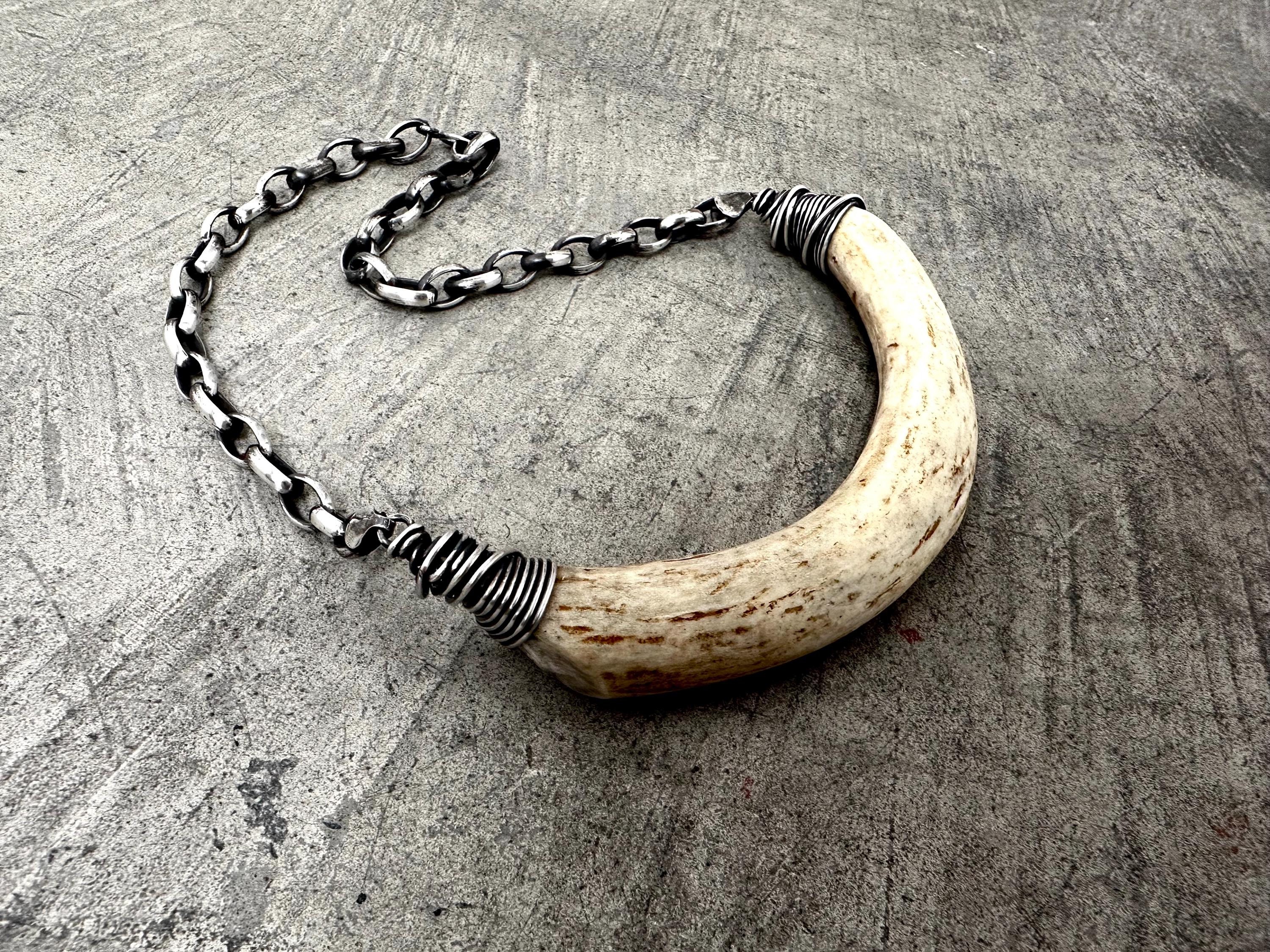 Real Deer Antler Necklace