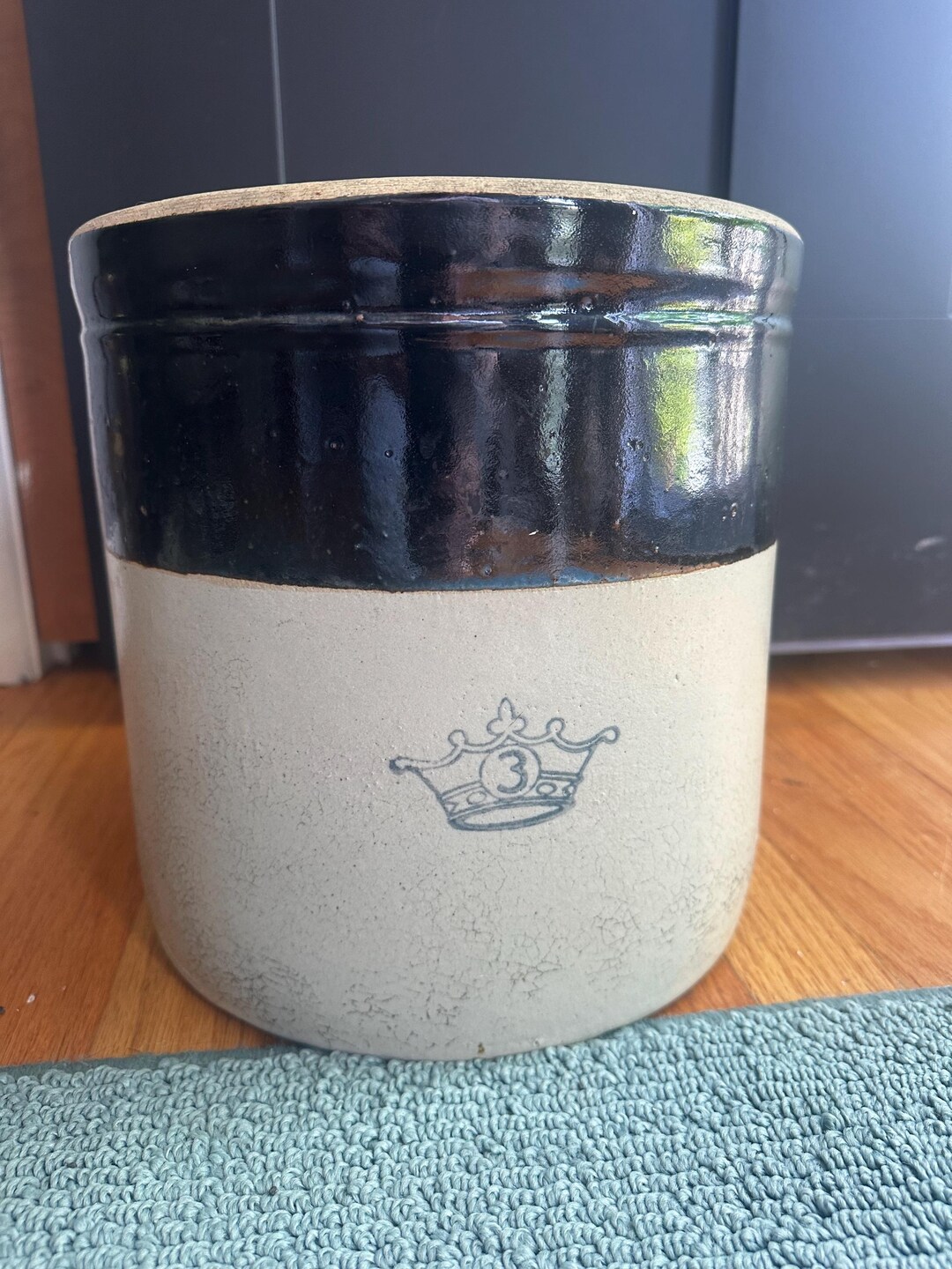 Vintage 3-gallon Blue Crown Crock – Ransbottom Brothers Stoneware ...