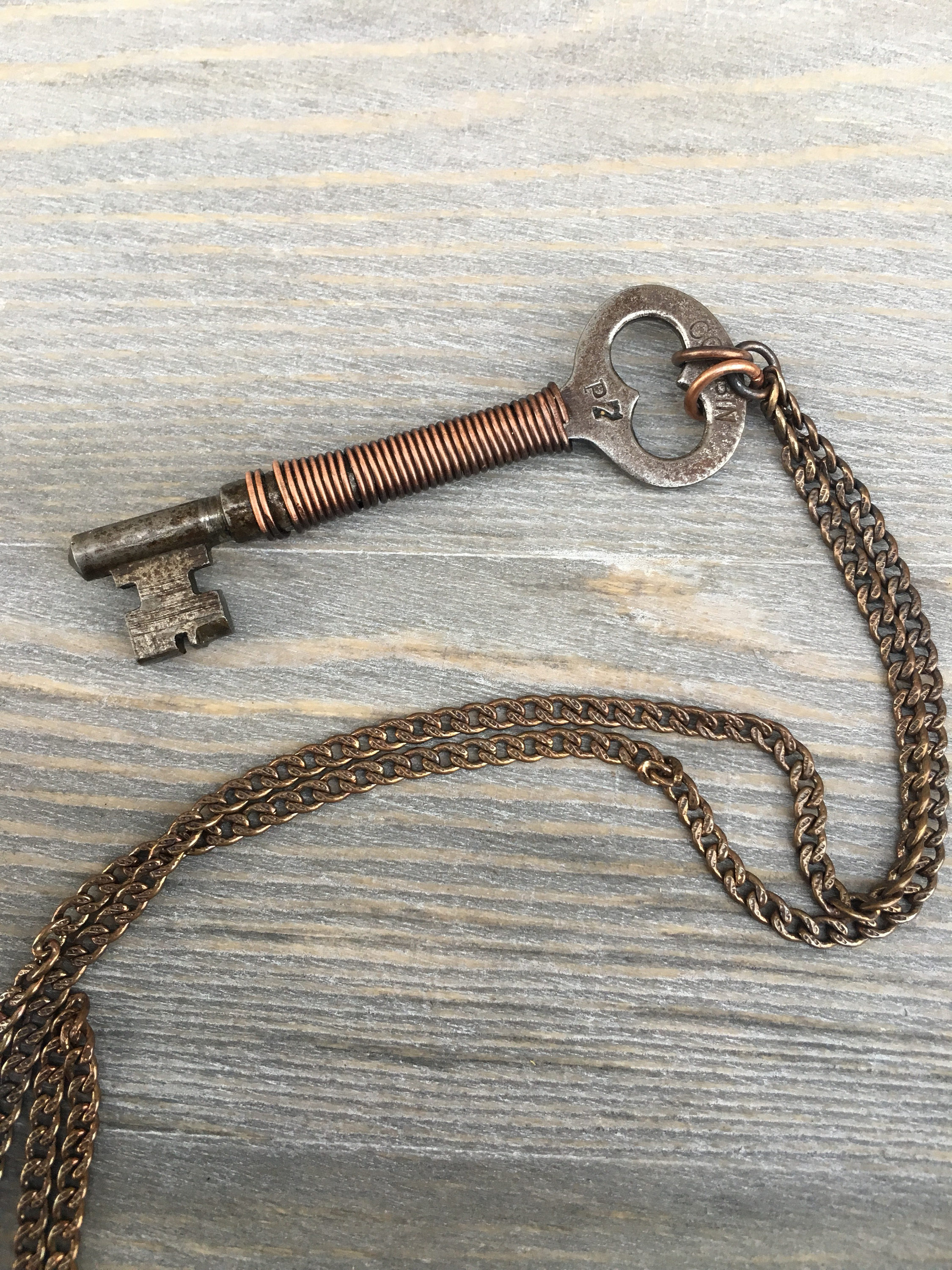 Skeleton Key Necklace / Antique Key / Assemblage Necklace / Key ...