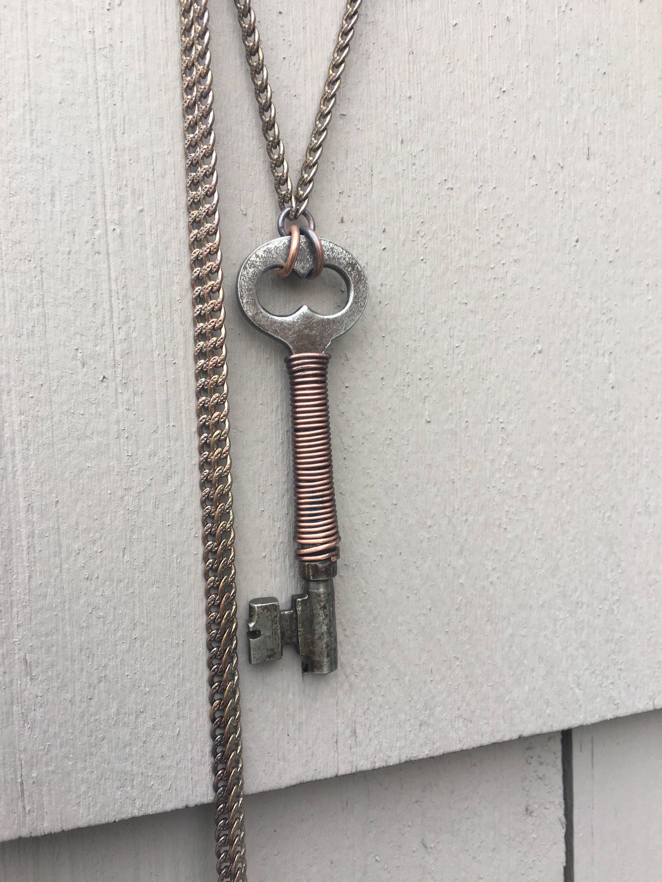 Skeleton Key Necklace / Antique Key / Assemblage Necklace / Key ...