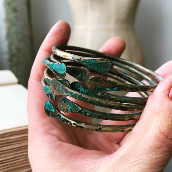 Brass Bangle Set - Etsy
