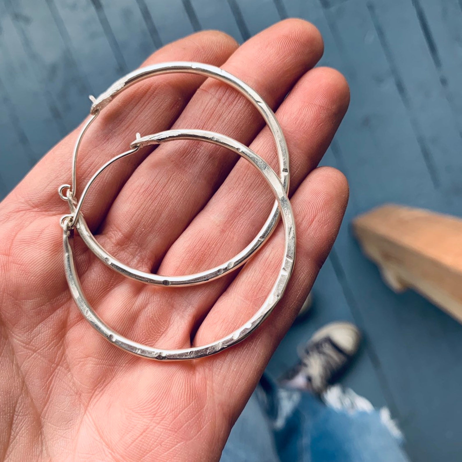 Hoop Earrings / Sterling Silver /silver Hoops / Sterling - Etsy