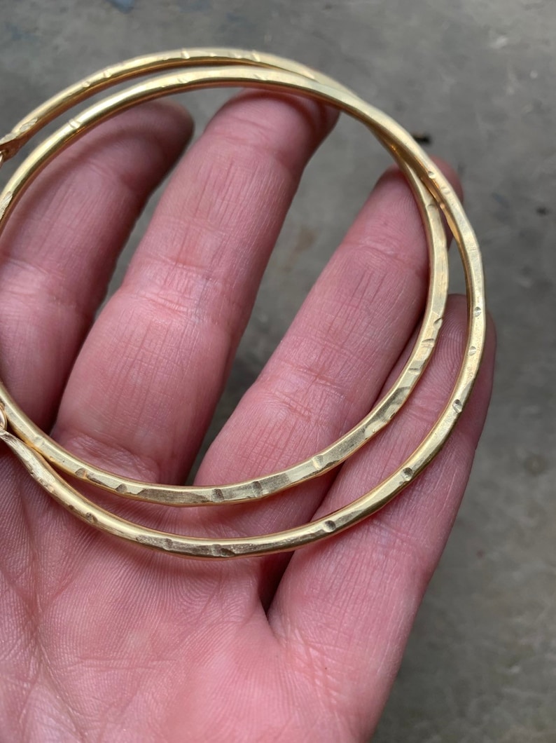 Brass Hoop Earrings / Large Hoops / Brass Hoops / Hammered - Etsy Australia