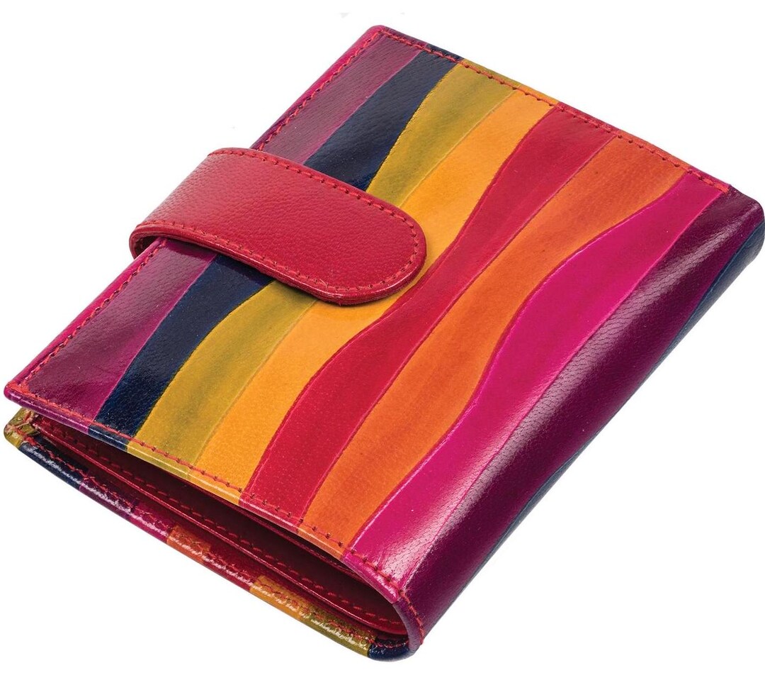 Handmade Purse, Rainbow Leather Rainbow Wallet Purse, Purse, Multi ...