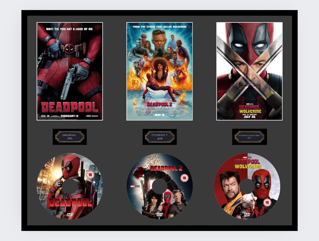 Custom Made Deadpool Trilogy Picture Frame - Etsy