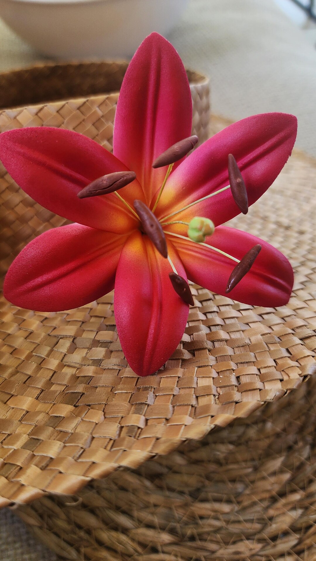 Beautiful Foam Flower Pua Hair Pick Accessory (fuschia or Burgundy Lily ...