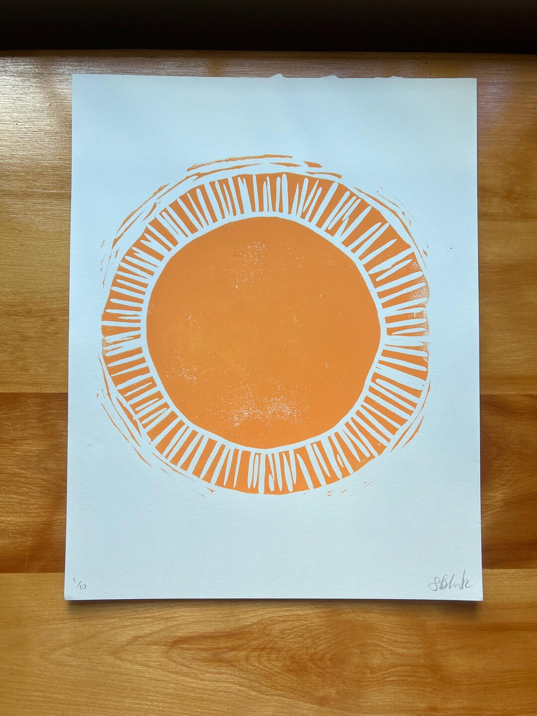 Sun Sunshine Hand Carved and Pulled Linocut Block Print - Etsy