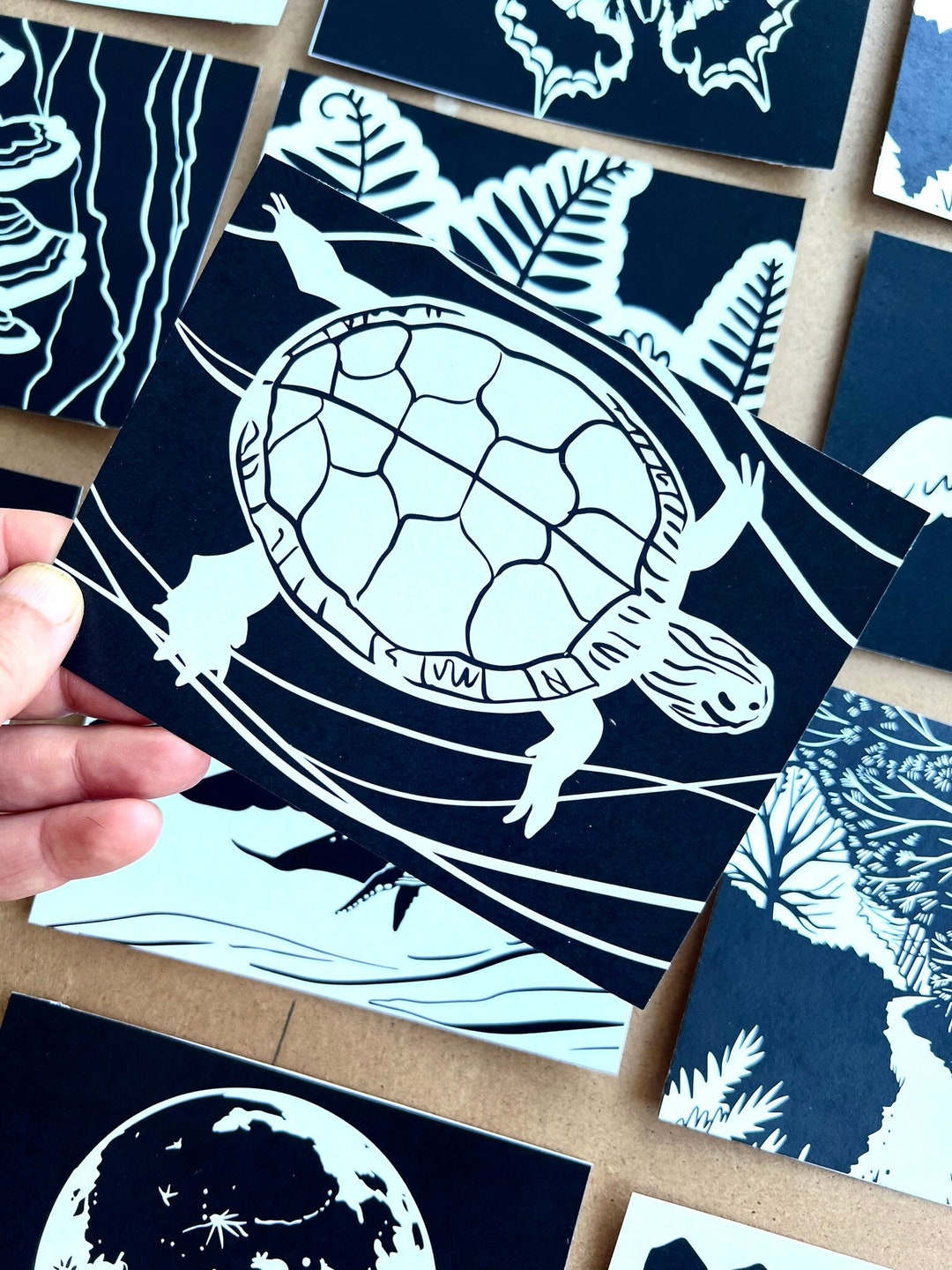 Hand-drawn Newborn Nature Themed Black and White High Contrast Flash ...