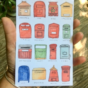Postboxes & Mailboxes Around the World Postcard - Etsy
