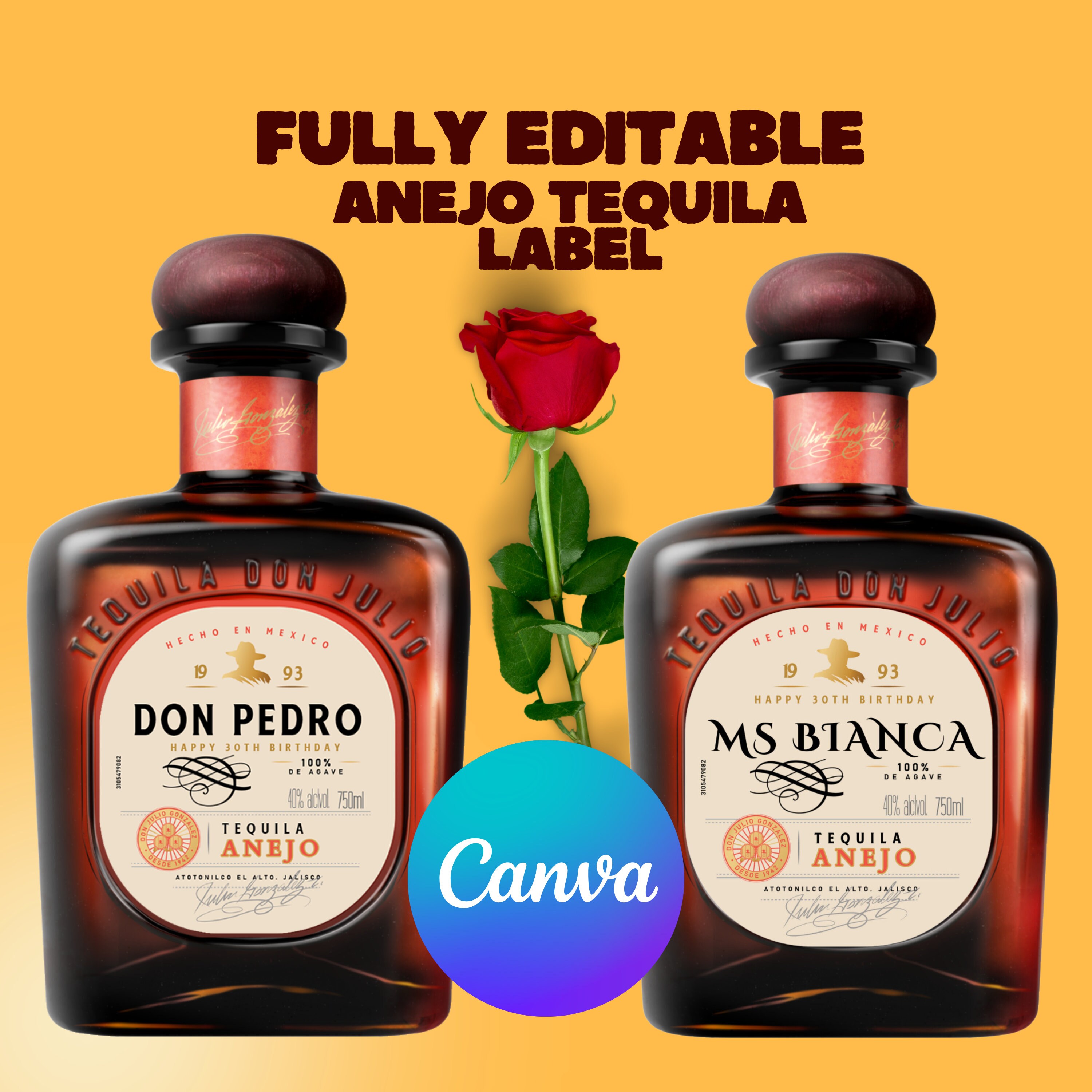 Printable Anejo Tequila Label Custom Digital Download Groomsmen Gift ...