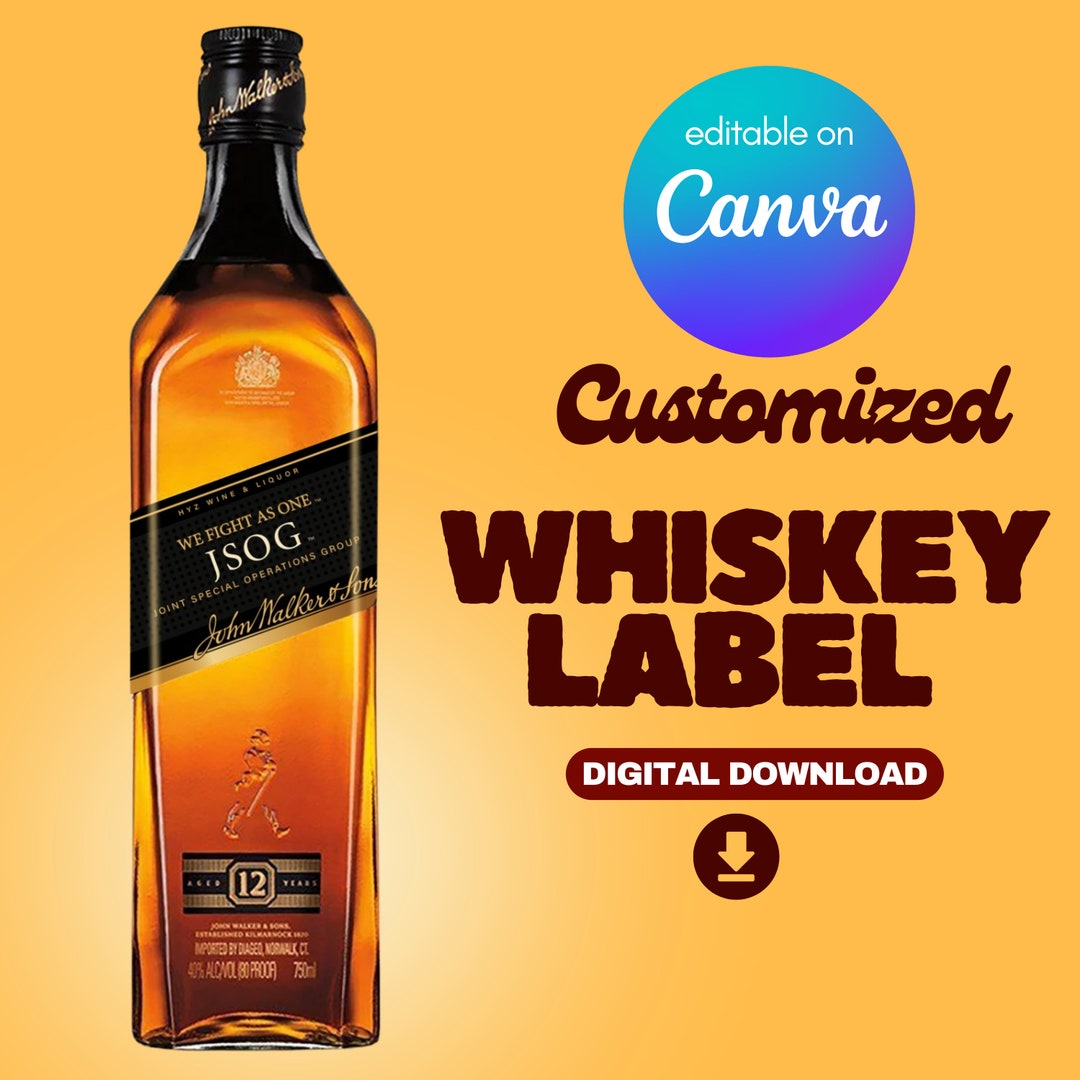 Printable Whiskey Label Custom Digital Download Groomsmen Gift ...