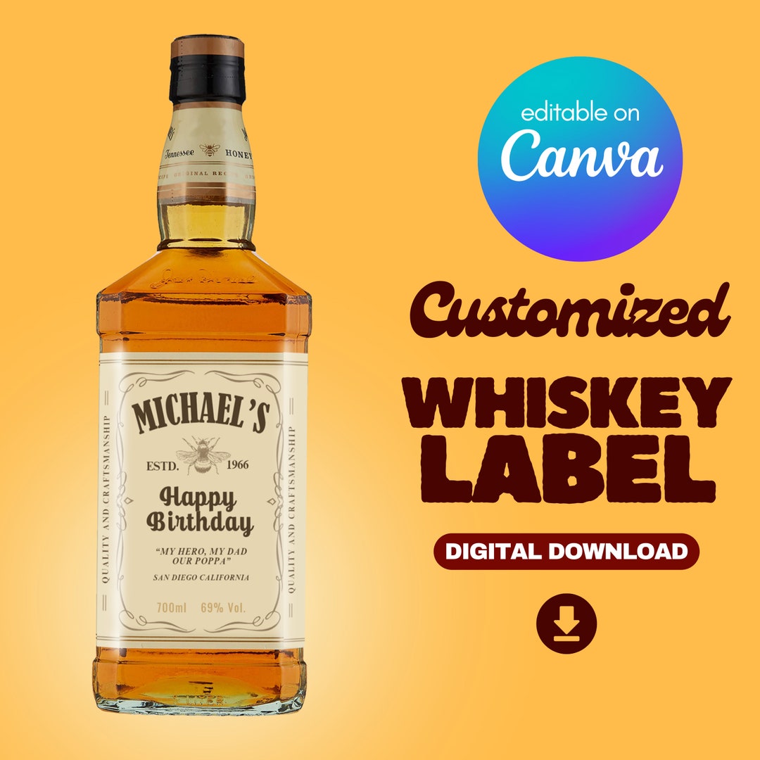 Printable Whiskey Label Custom Digital Download Groomsmen Gift ...