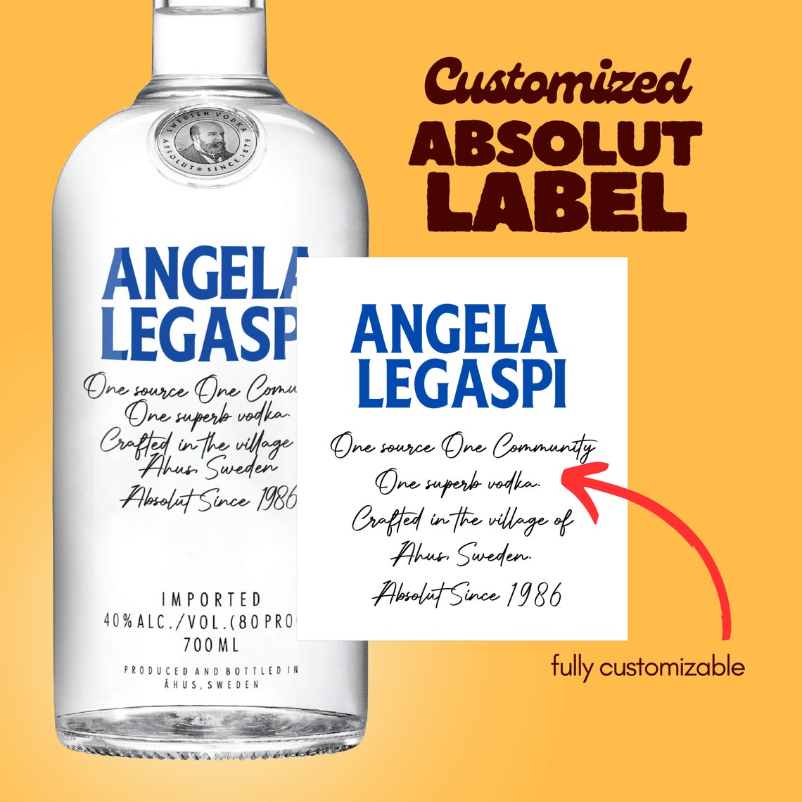 Printable Absolut Label Custom Digital Download Groomsmen Gift ...