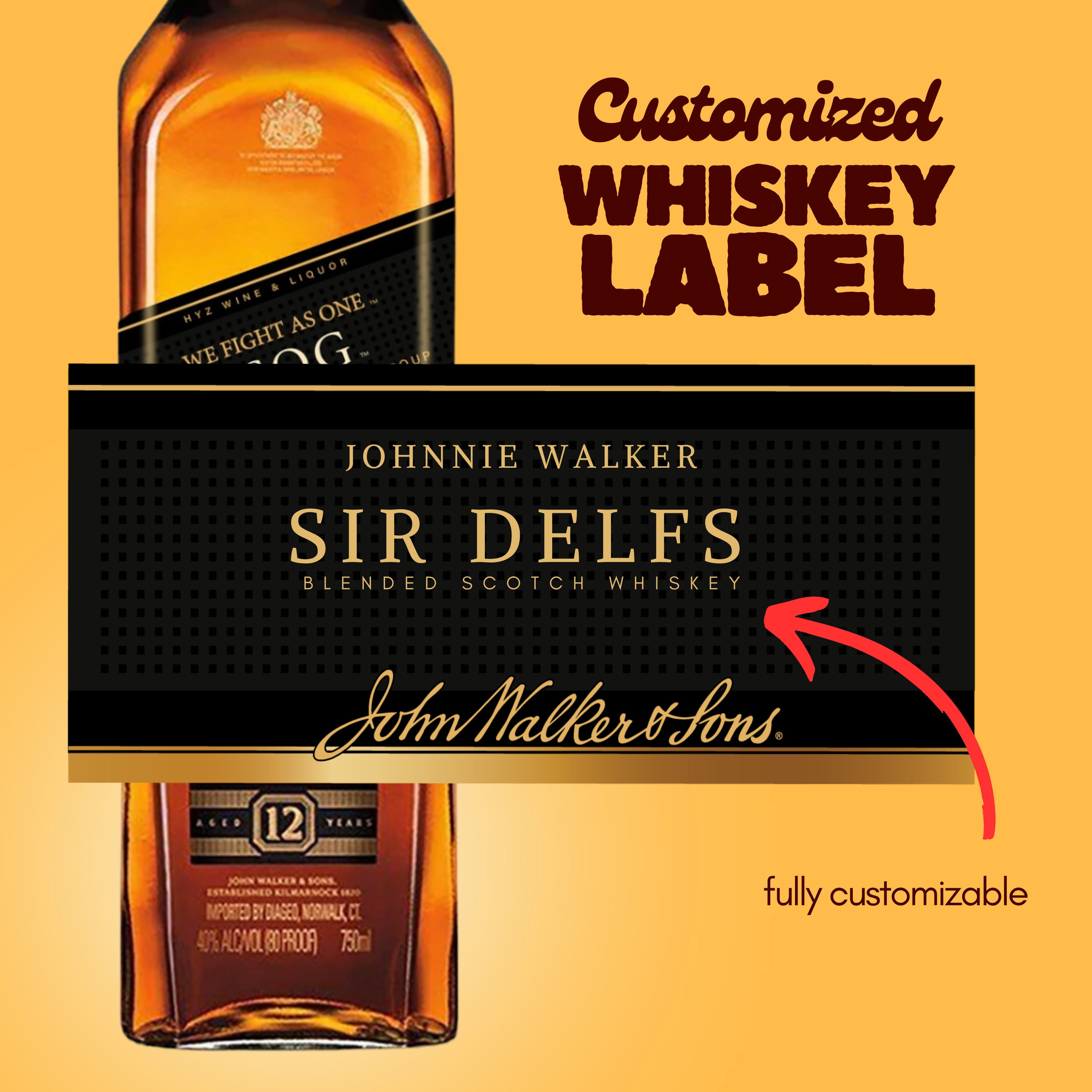 Printable Whiskey Label Custom Digital Download Groomsmen Gift ...