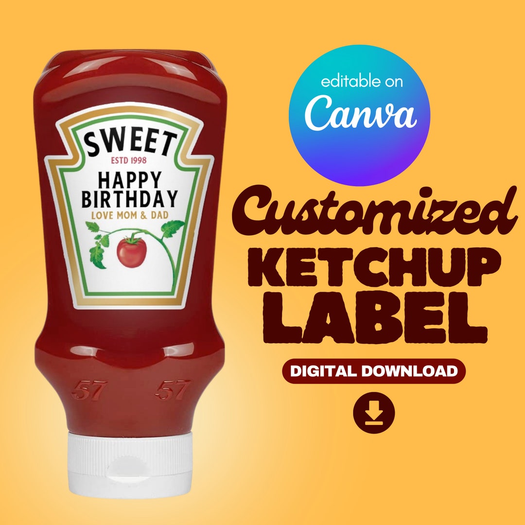 Printable Ketchup Label Custom Digital Download Groomsmen Gift ...
