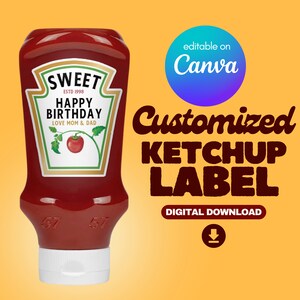 Printable Ketchup Label Custom Digital Download Groomsmen Gift ...