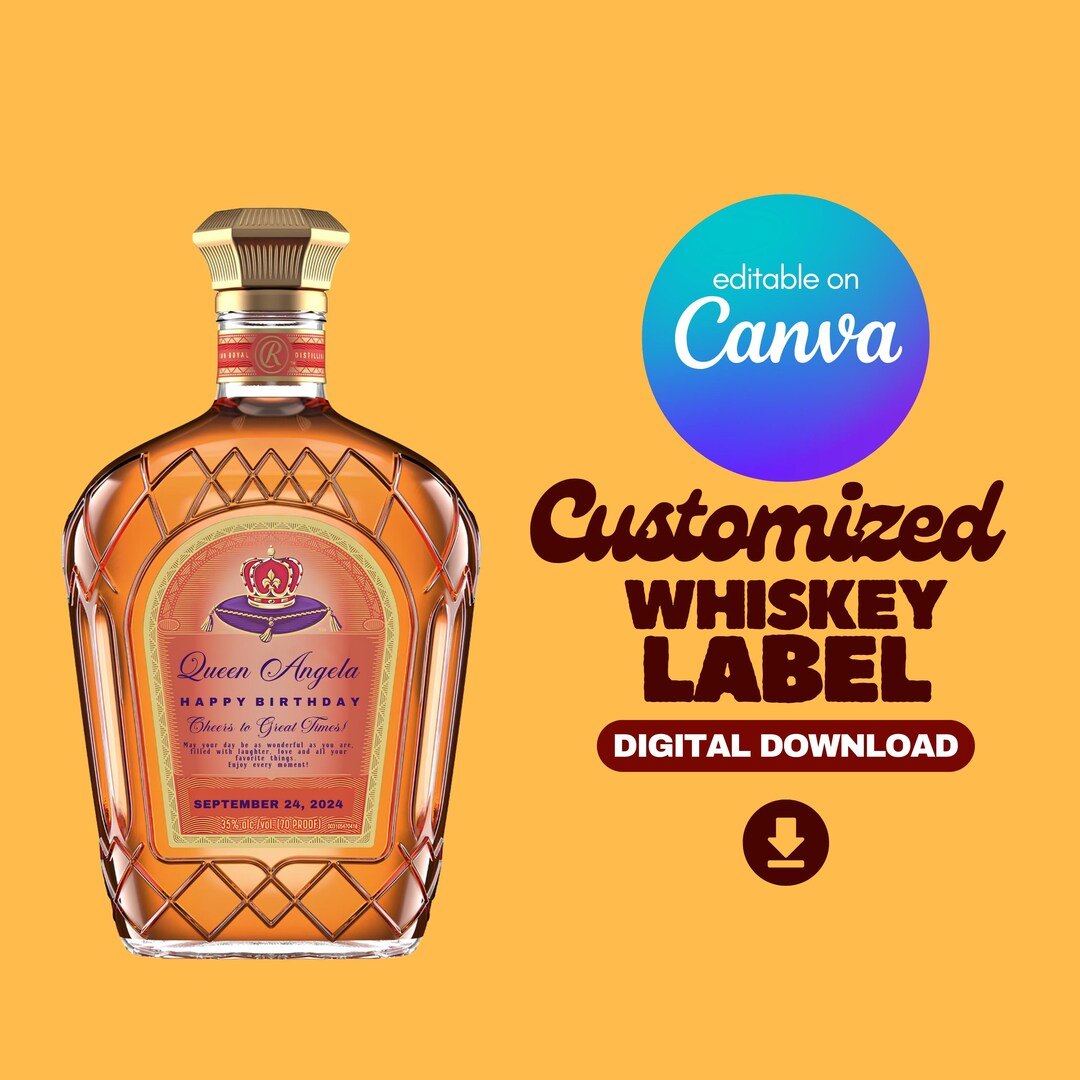 Printable Whiskey Label Custom Digital Download Groomsmen Gift ...