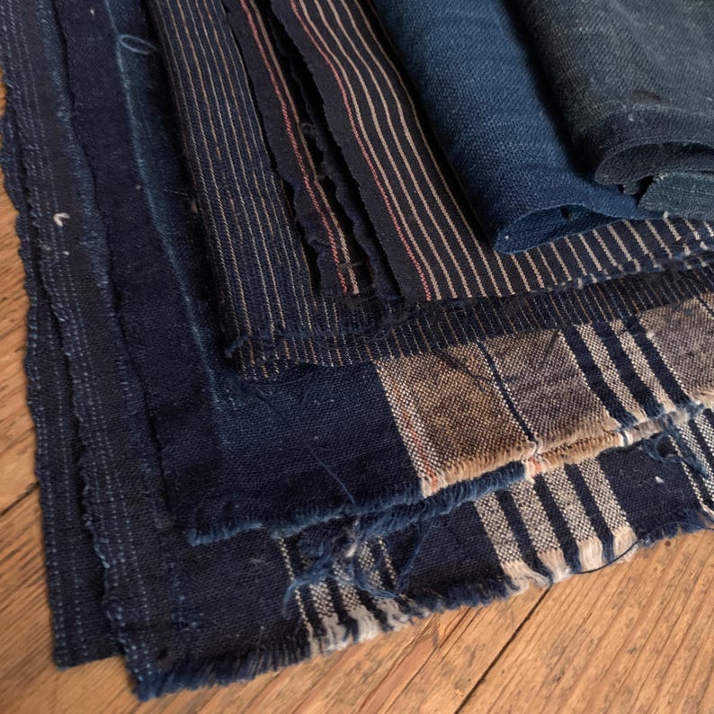 Lot of 6 Antique Vintage Indigo Boro Kimono Craft Fabric 83-L6 - Etsy