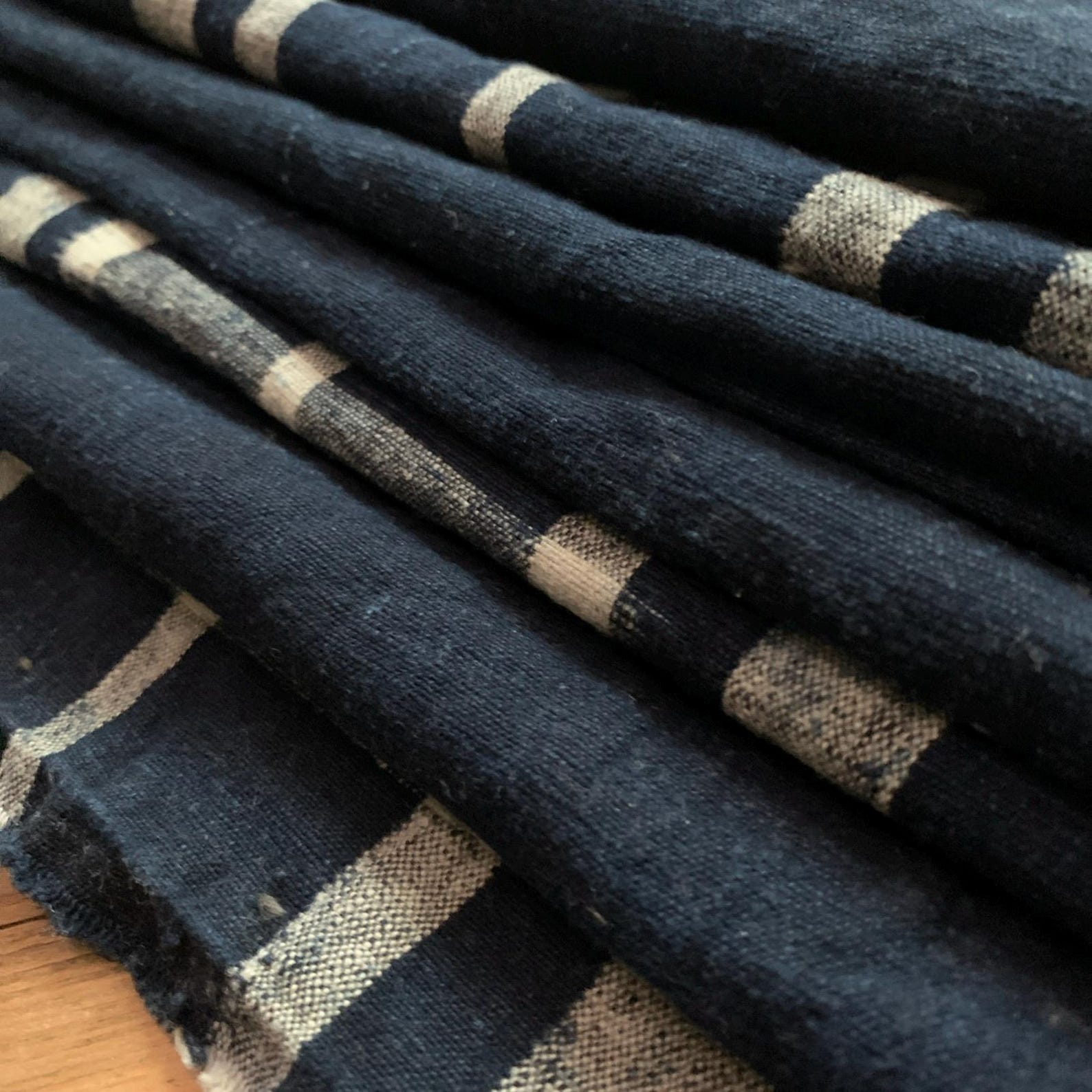 Antique Indigo Japan Blue Color KASURI DENIM COLOR 43.7" / B-6 - Etsy