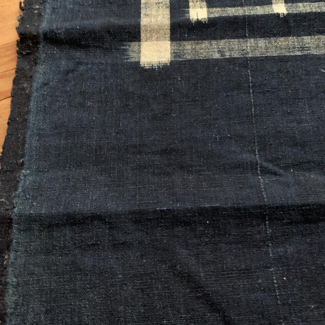 Antique Indigo Japan Blue Color KASURI DENIM COLOR 43.7" / B-6 - Etsy