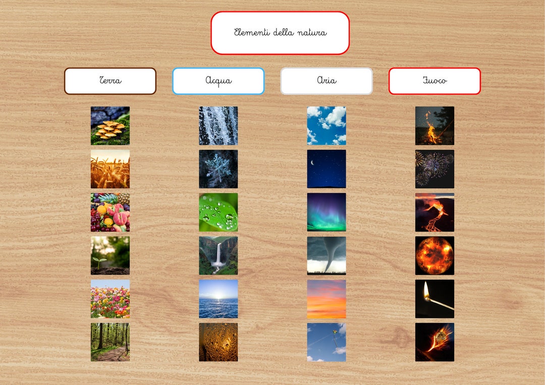 The Four Elements Montessori Printable Materials Photo Gift Learning ...