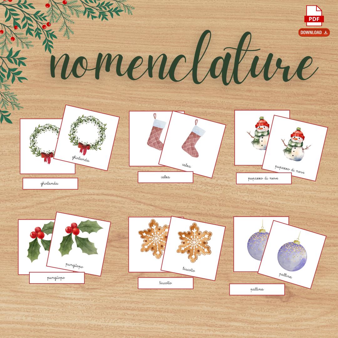 Montessori Nomenclature Cards - NOMENCLATURE Elements of Christmas ...