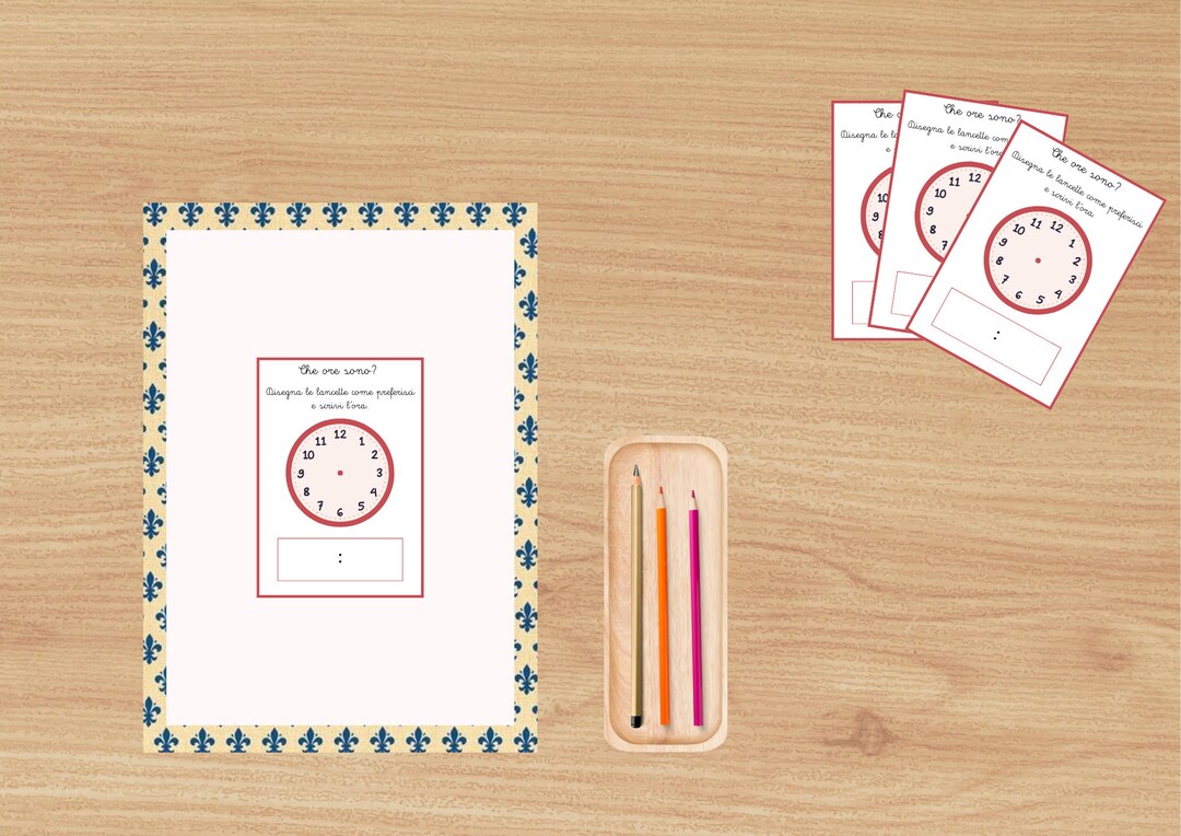 Fillable Sheets With Position of the Hands and Time With Numbers. - Etsy