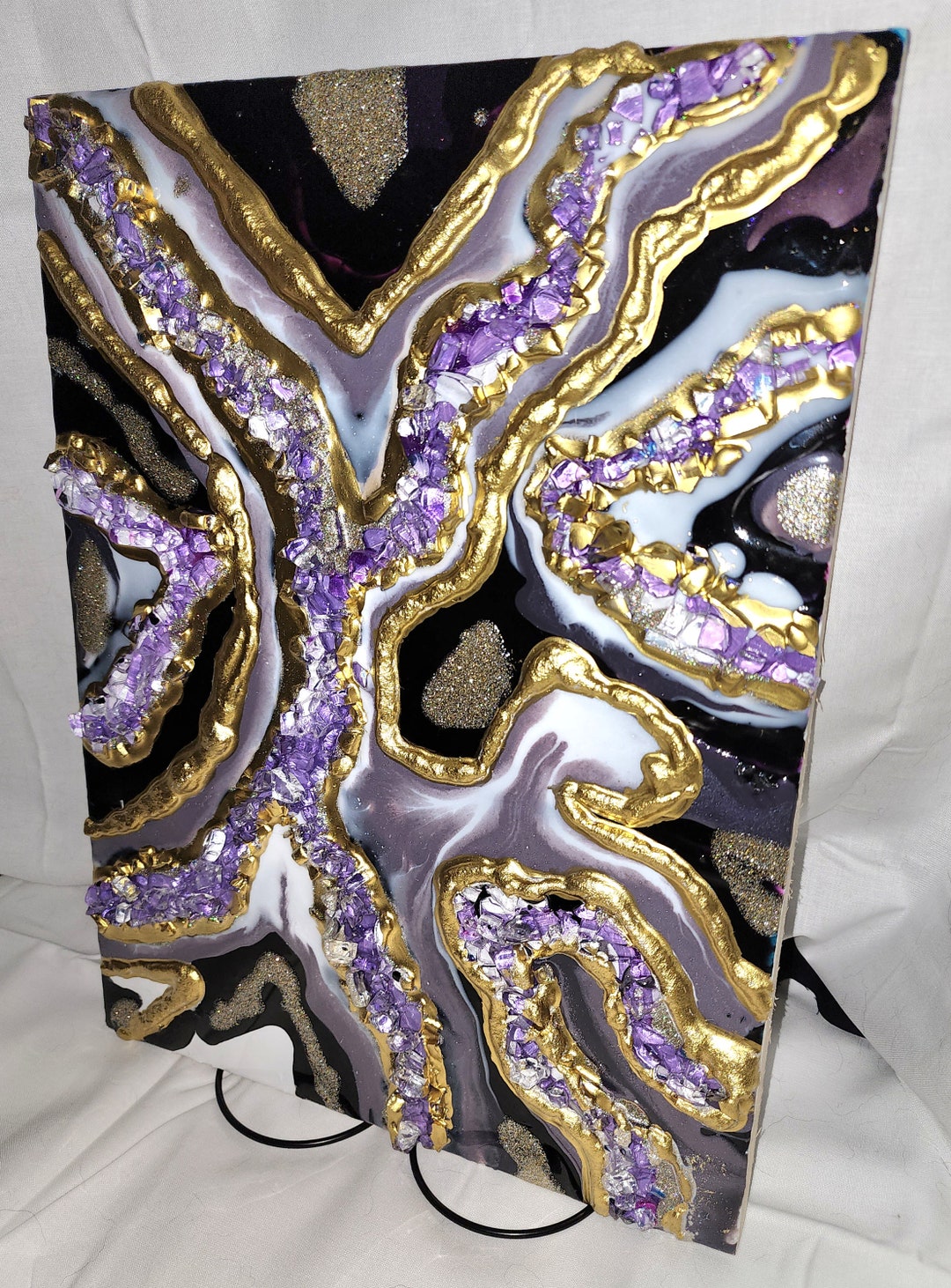 Amathyst Inspired Epoxy Resin Art Painting - Amthyst, Purple, White ...