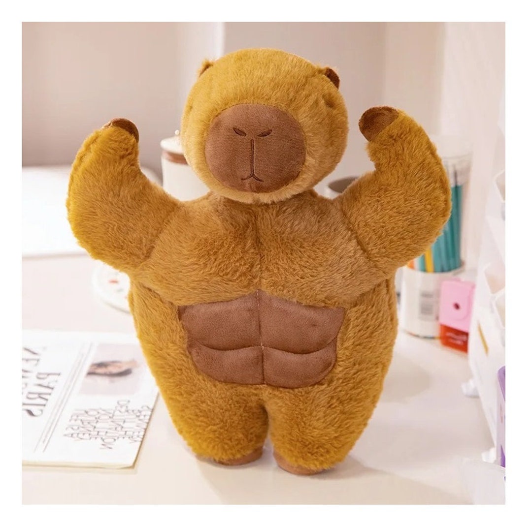 Capybara Muscle Plush Doll Cute Muscular Plushie Stuffed Toy Kawaii ...
