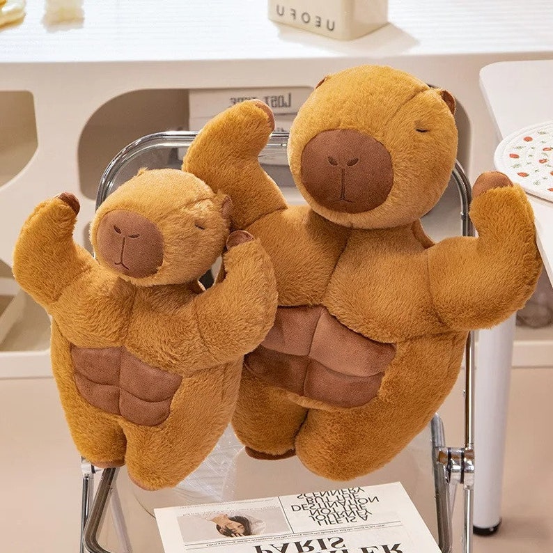 Capybara Muscle Plush Doll Cute Muscular Plushie Stuffed Toy Kawaii ...