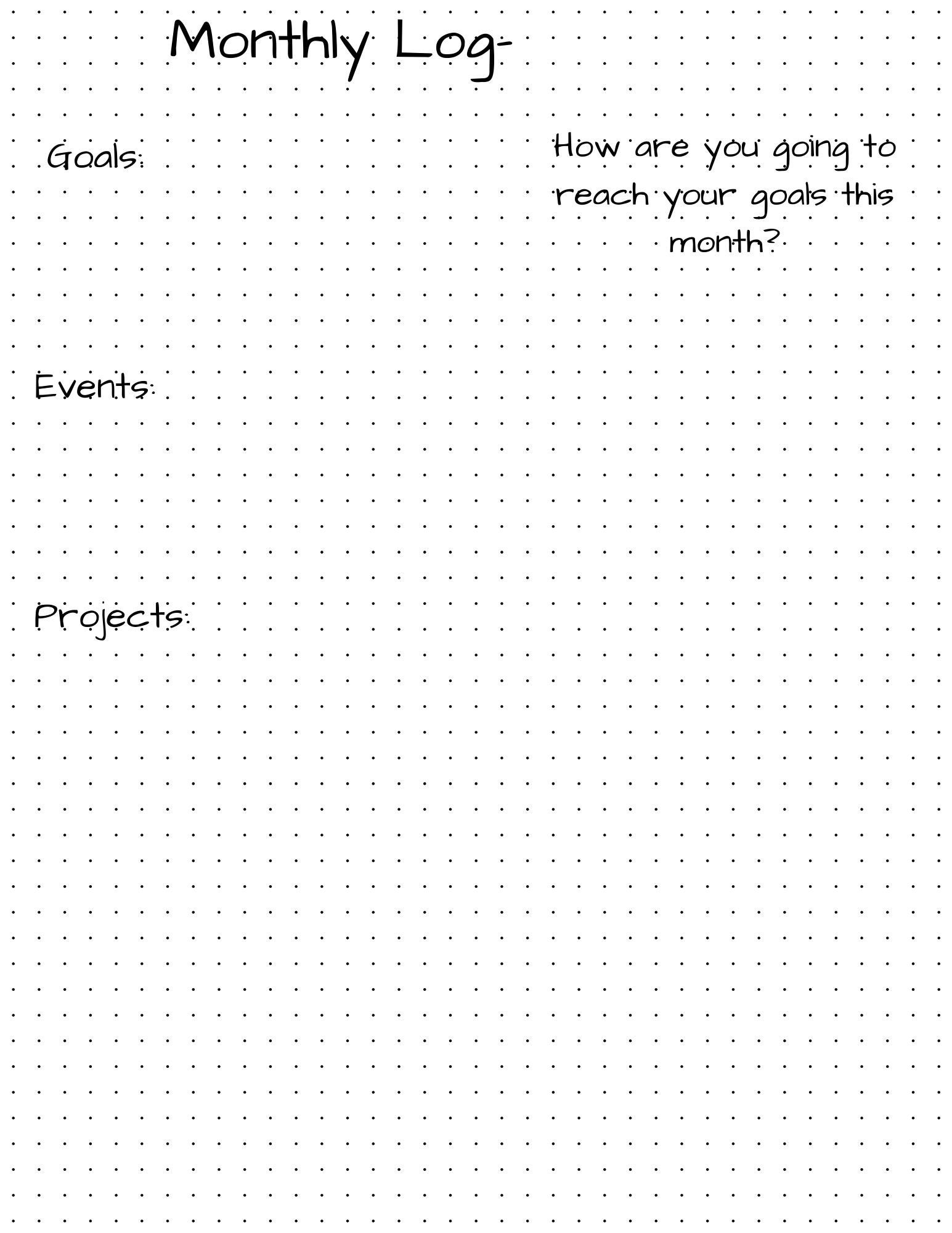 Printable and Editable Bullet Journal Template - Etsy