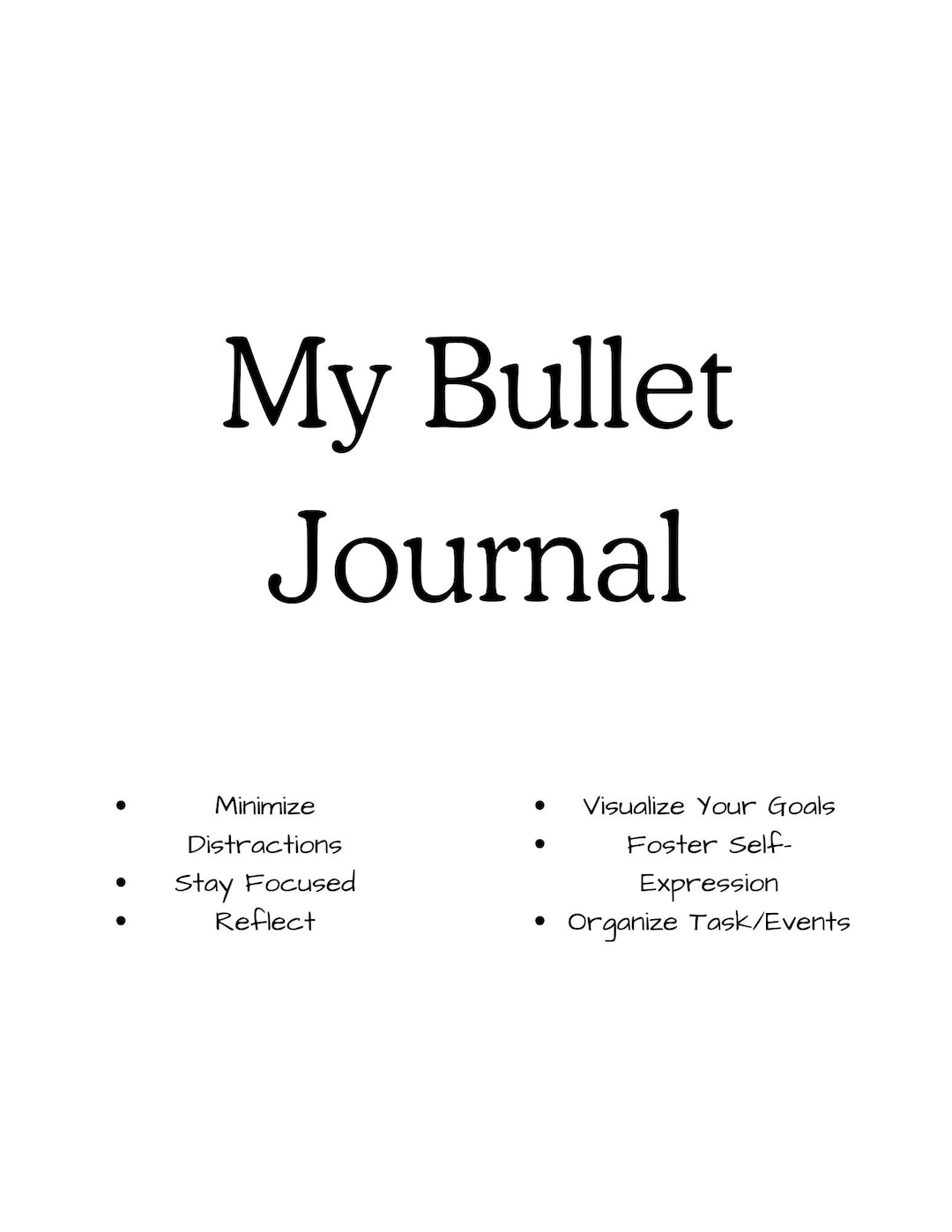 Printable and Editable Bullet Journal Template - Etsy