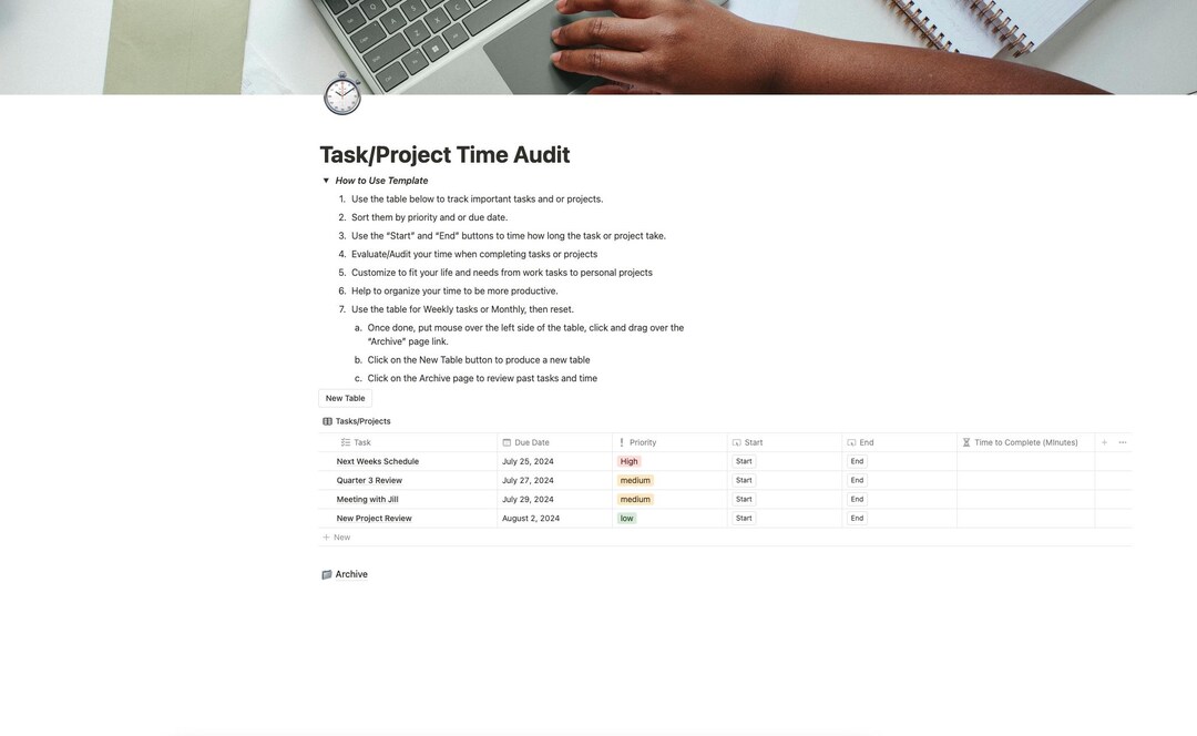 Ultimate Notion Task Tracker With Time Audit Function - Etsy