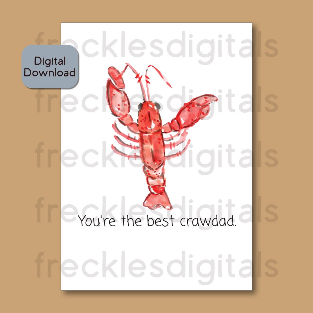 Father's Day Card - You're the Best Crawdad. - Crawfish Card - Etsy