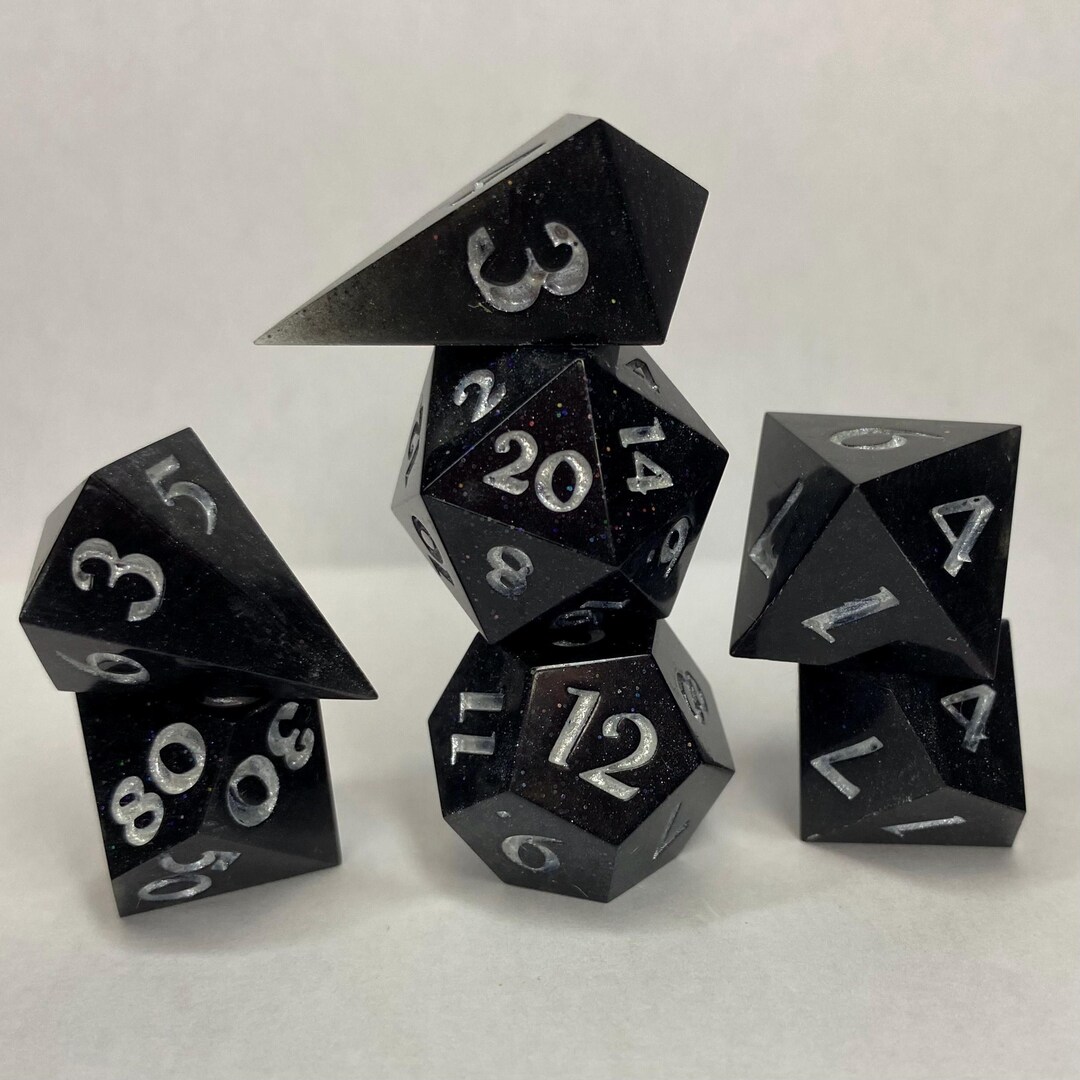 Obsidian Themed DND Dice Set - Etsy