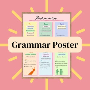 Grammar Poster- Digital Download: Classroom Decoration and Study Tool ...