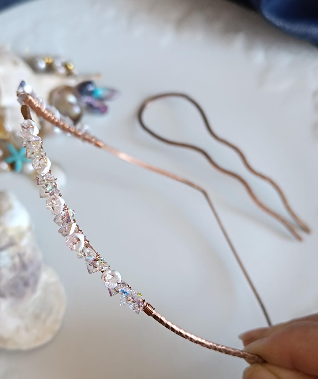 Reverse Halo Copper Tiara – Bridal Headpiece, Elven Wedding Crown ...