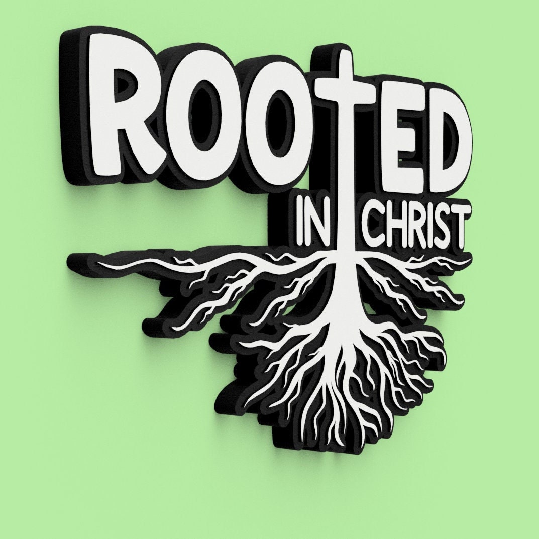 Christian Wall Art - Rooted in Christ - 3D Printed Office Decor ...