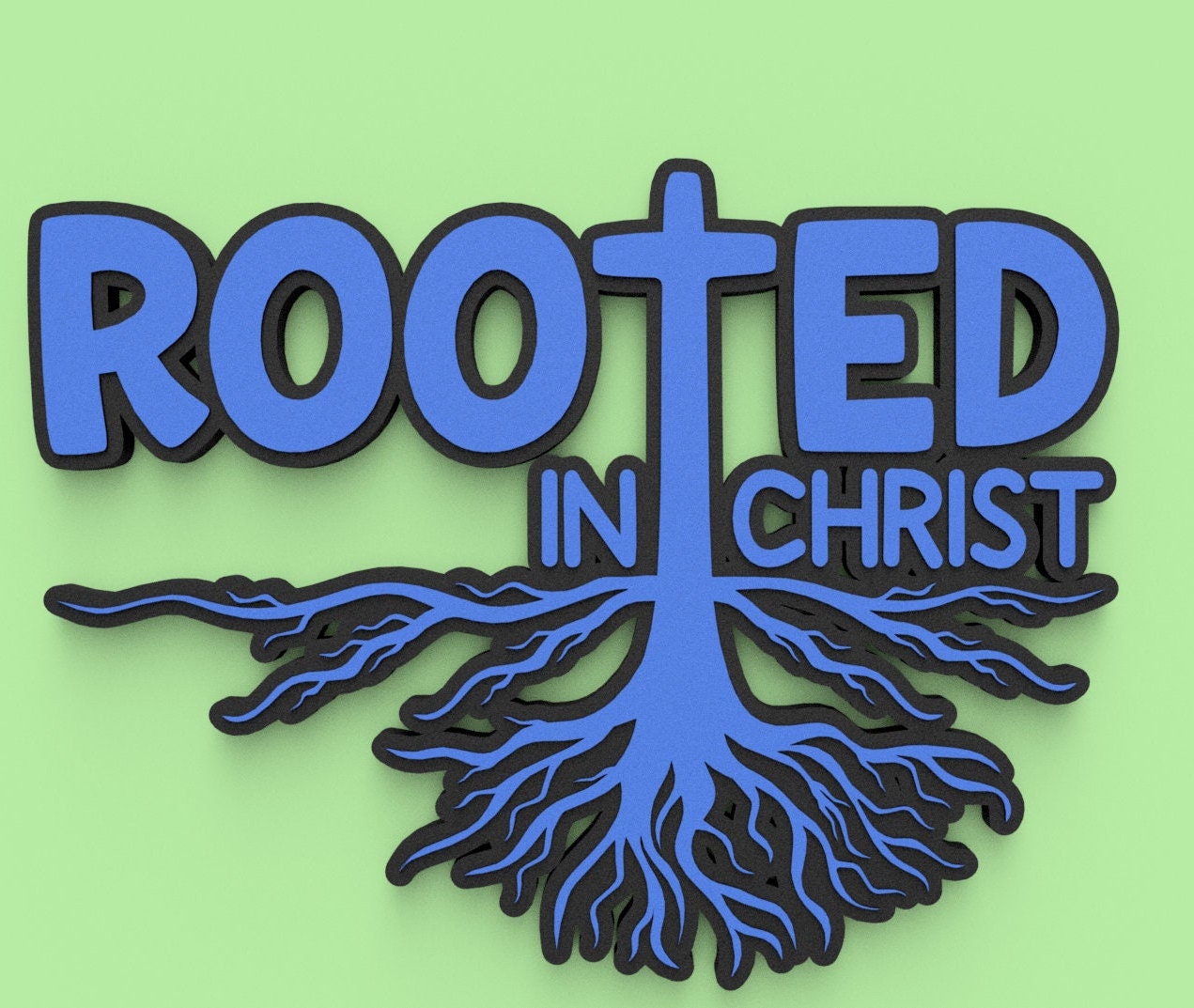 Christian Wall Art - Rooted in Christ - 3D Printed Office Decor ...