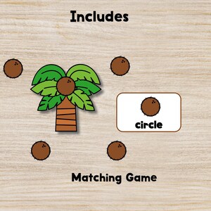 Coconut 2D Shapes Bundle Packet Matching Montessori Learning Teaching ...